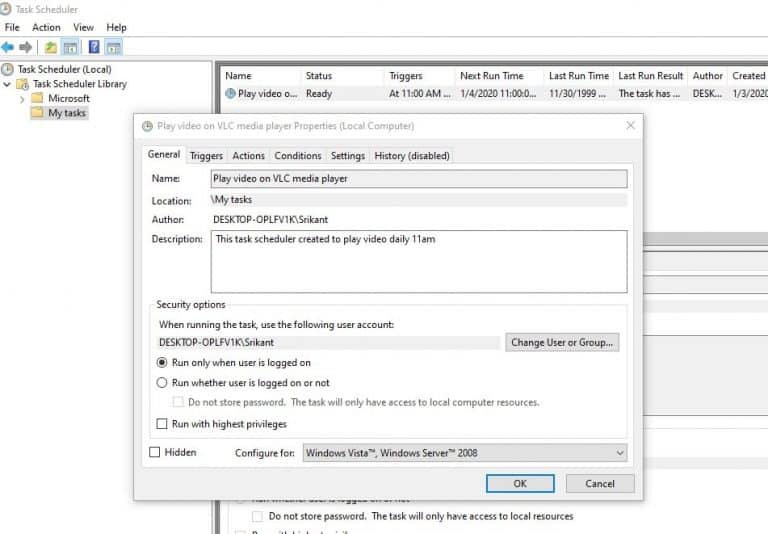 How to schedule a program to run at a specific time in windows 10