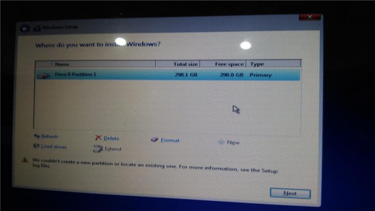 Fix We Couldn’t Create A new Partition Or Locate Existing One