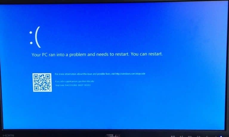 Fix inaccessible boot device Error on windows 10 (Bug Check 0x0000007b)