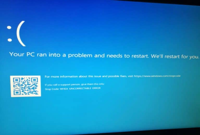 Fix whea uncorrectable error 0x00000124 on Windows 10, 8.1 and 7