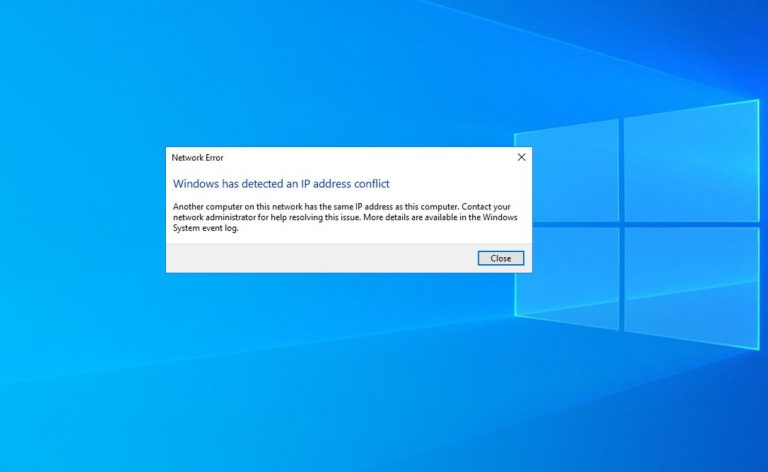 Windows has detected an IP address conflict (Solved)
