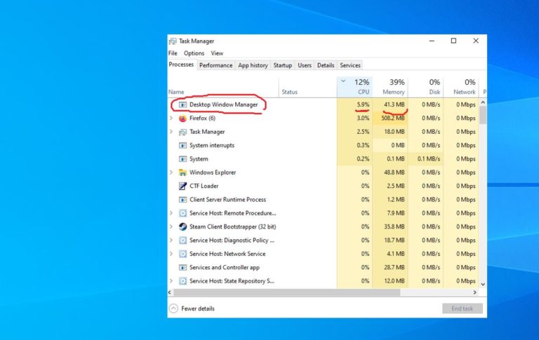 Fix: Desktop Window Manager or dwm.exe High CPU Usage Windows 10