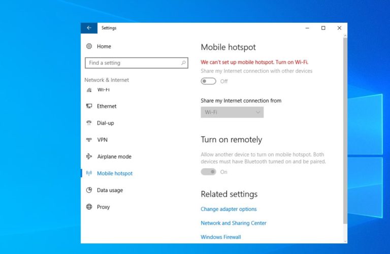 Solved: Mobile hotspot not working in Windows 10