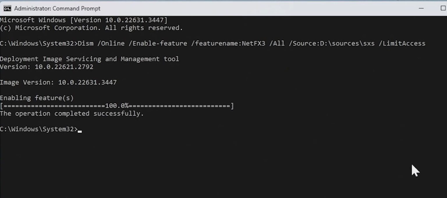 How to Fix .NET Framework 3.5 Error Code 0x800F0950 on Windows 11