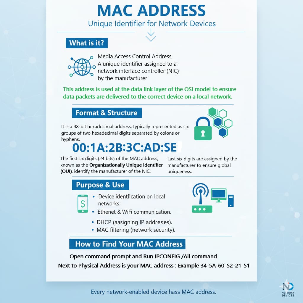 What is MAC address in networking? Explained with examples