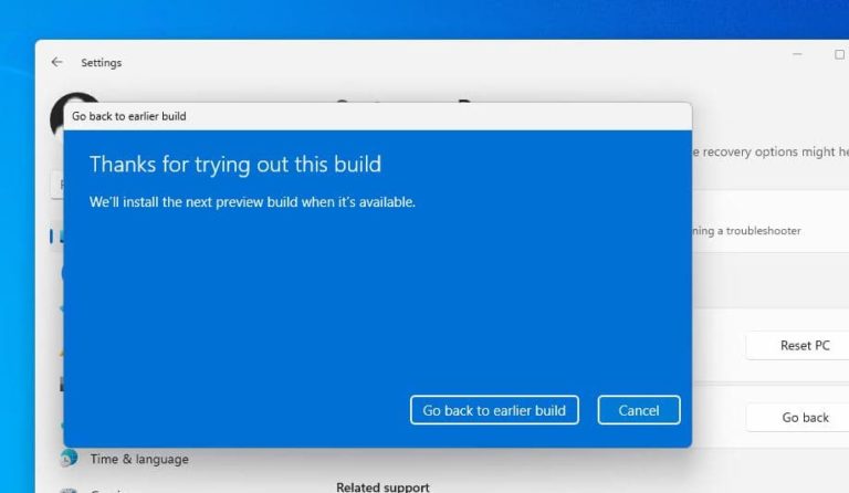 How to Roll back windows update or Feature updates windows 11