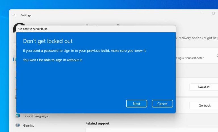 How to Roll back windows update or Feature updates windows 11