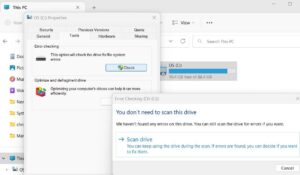Use of CHKDSK, SFC, and DISM diagnostic tools in windows 11