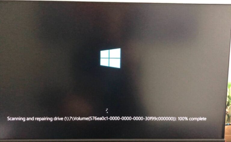Windows 11 scanning and repairing drive C stuck at 100