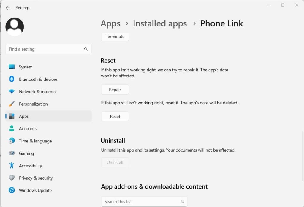 10 ways to fix Microsoft Phone link App Not Working On Windows 11