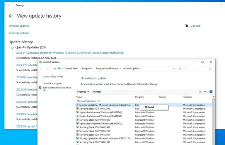 How to Roll back windows update or Feature updates windows 11