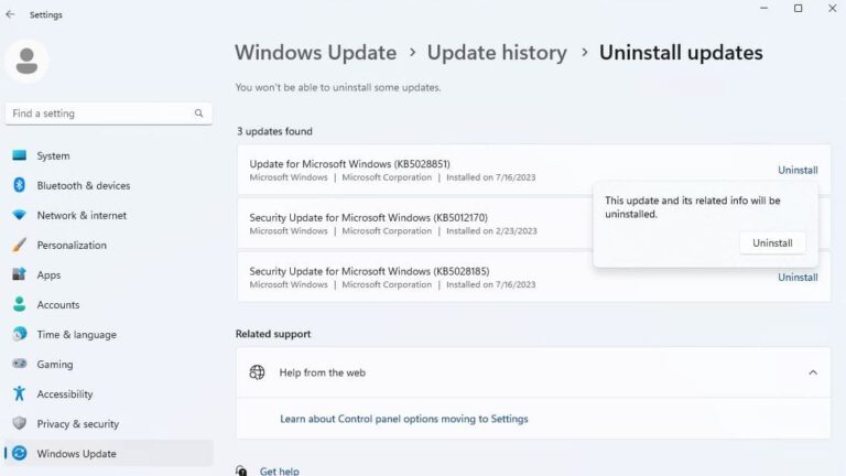 How to Roll back windows update or Feature updates windows 11