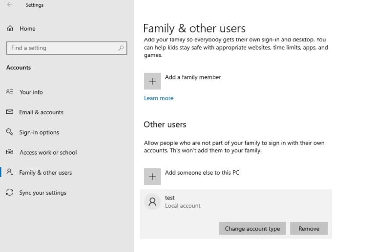 How To Create and Delete user account windows 10
