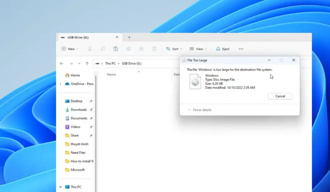 The File Is Too Large for the Destination File System (Solved)