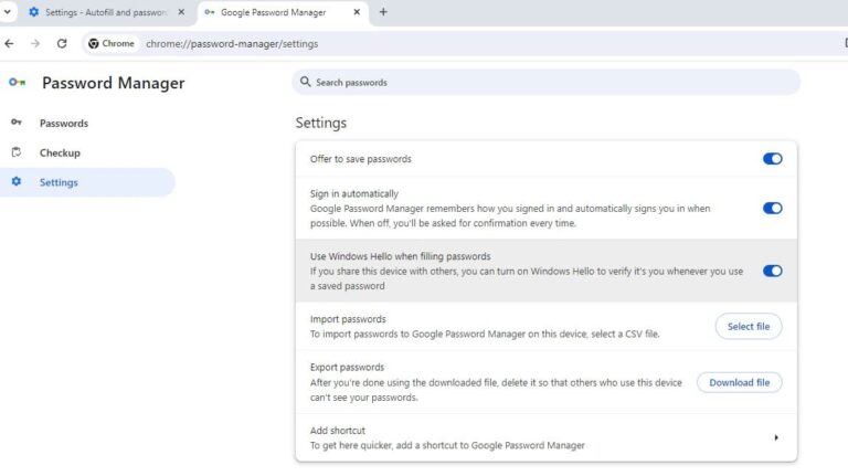 How to Turn off Windows Hello for Chrome Passwords